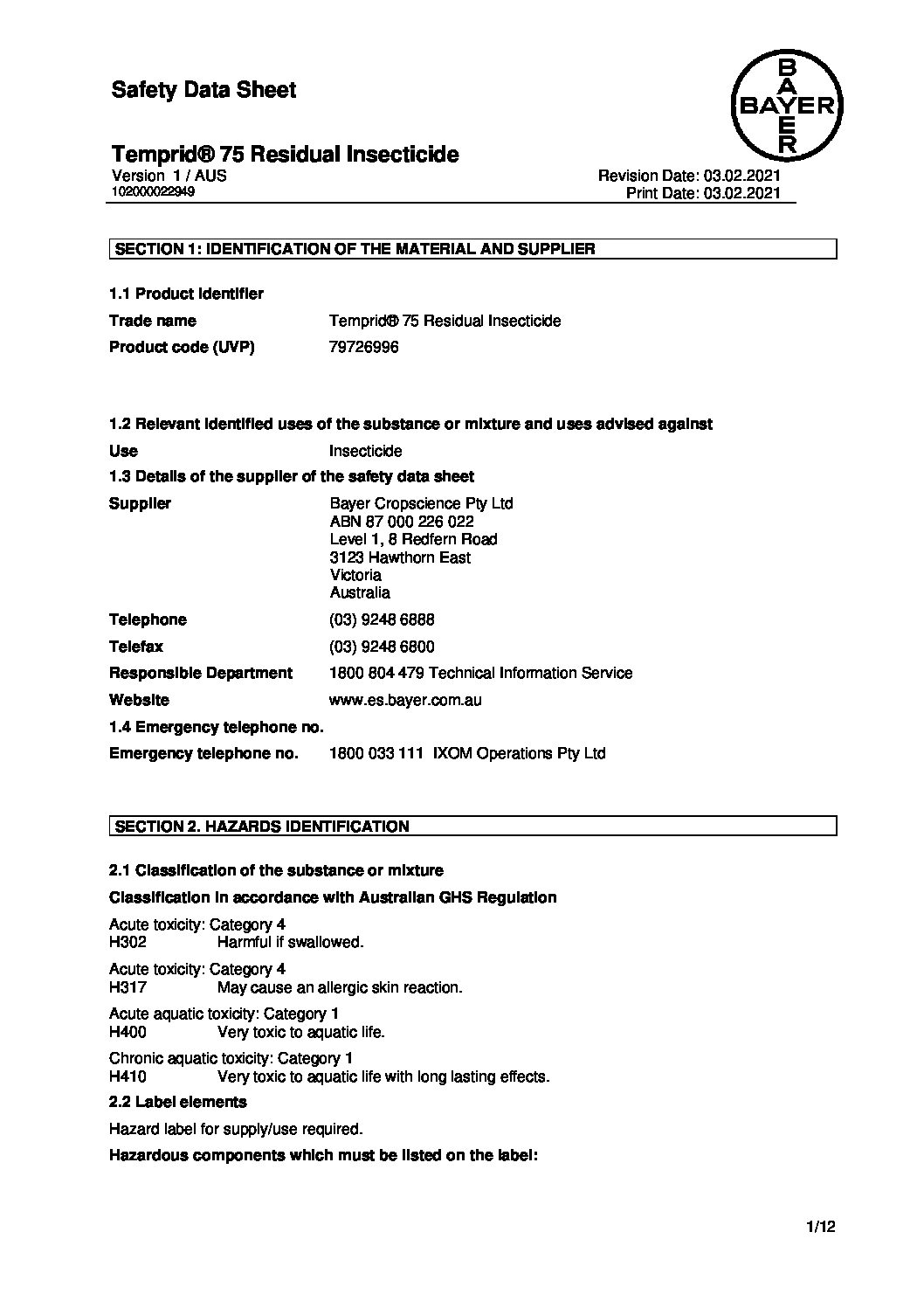 Safety Data Sheets - Pestproof