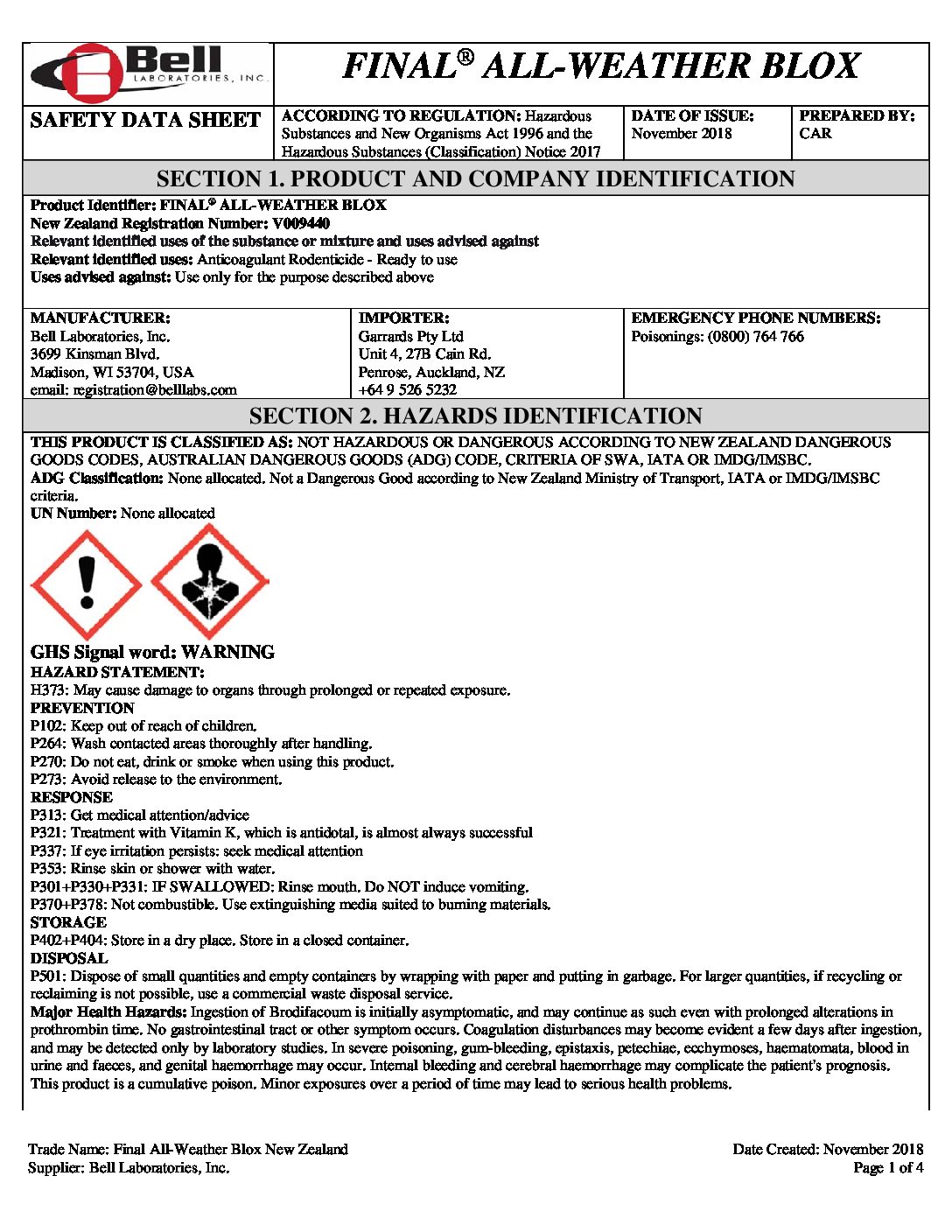 Safety Data Sheets - Pestproof