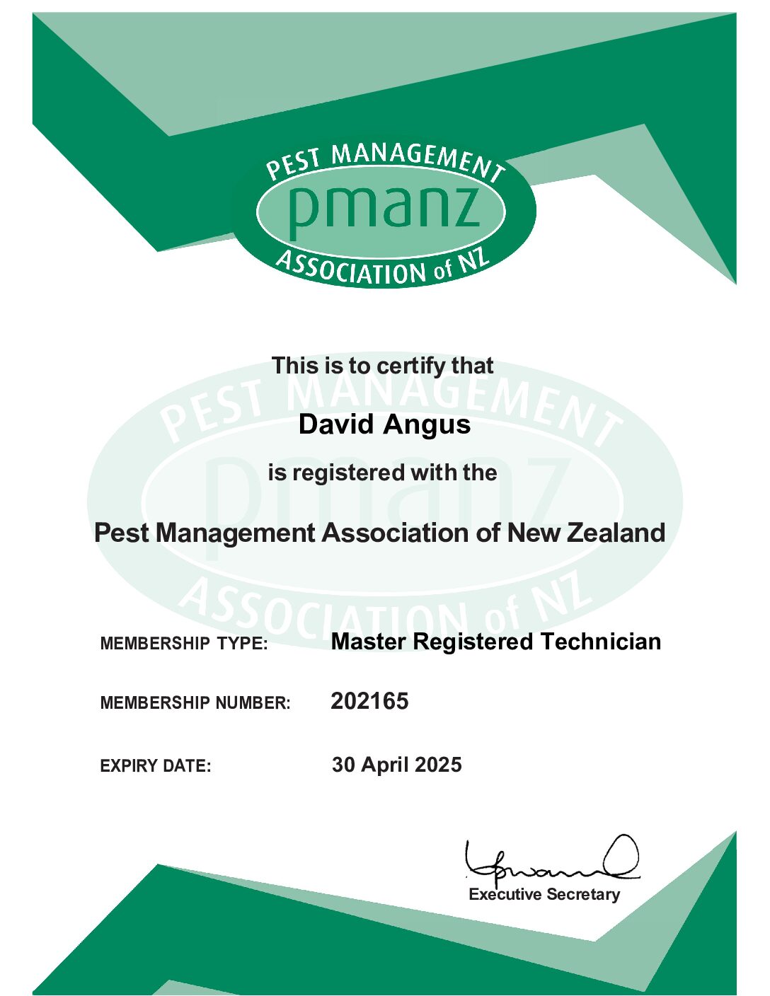 Qualifications - Pestproof